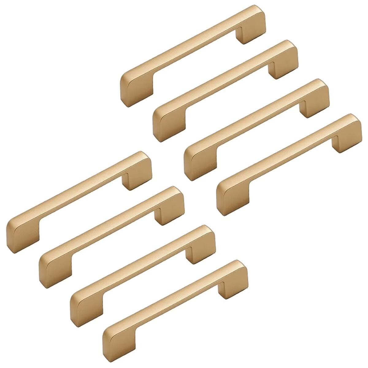 HDJNal Set of 8 ,128mm Flat Sandy Gold Square Bar Furniture Pulls ...