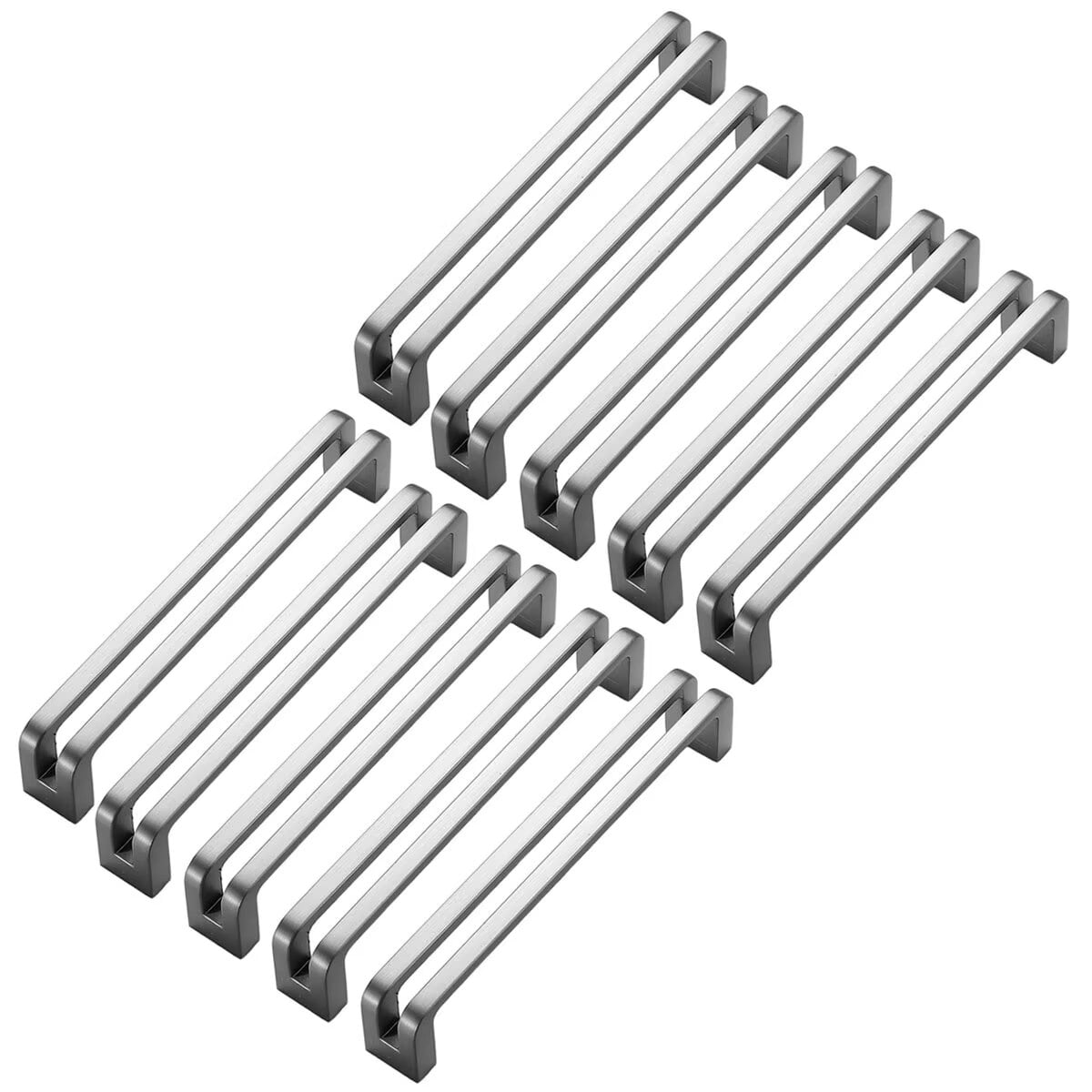 HDJNal Stainless Steel Nickel brushed Kitchen Cabinet Handles,Double ...