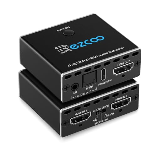 HDMI 2.1 Audio Extractor 4K 120Hz VRR ALLM HDCP2.3 HDR10 ARC Switch 2 ...