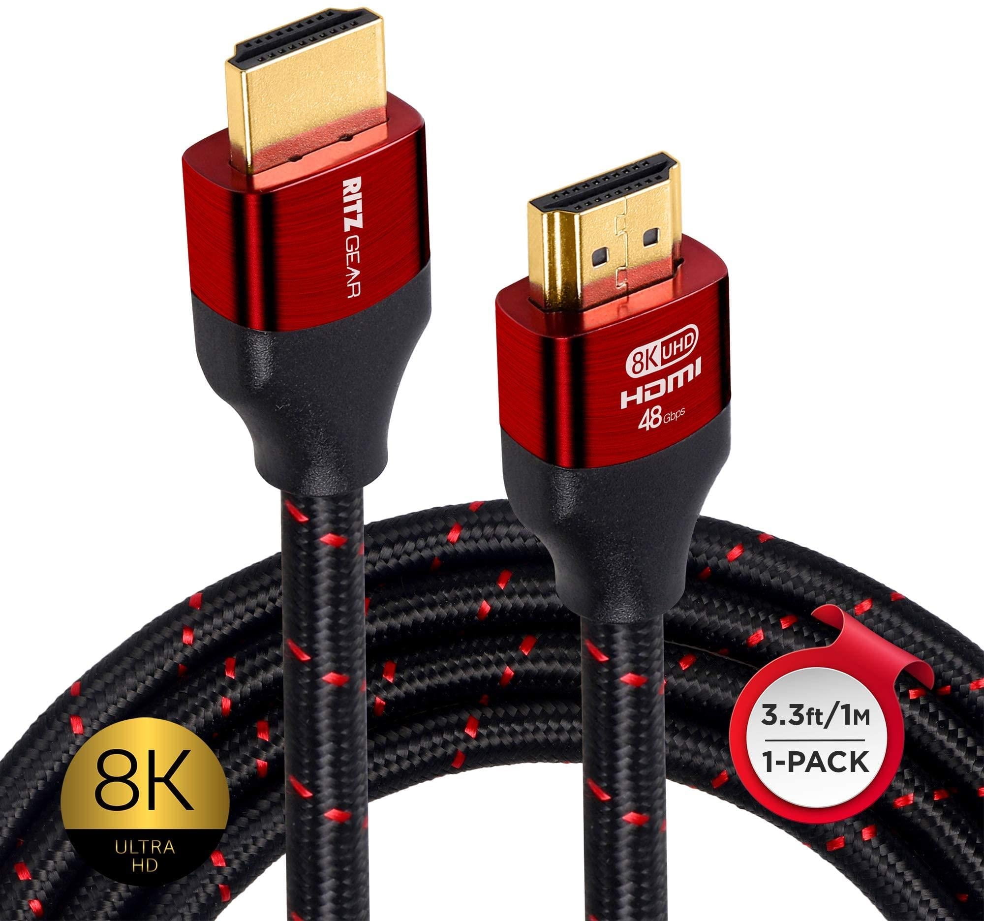 Ritz Gear HDMI 2.1 Cable, 3.3' Red, New 1 Count - Walmart.com