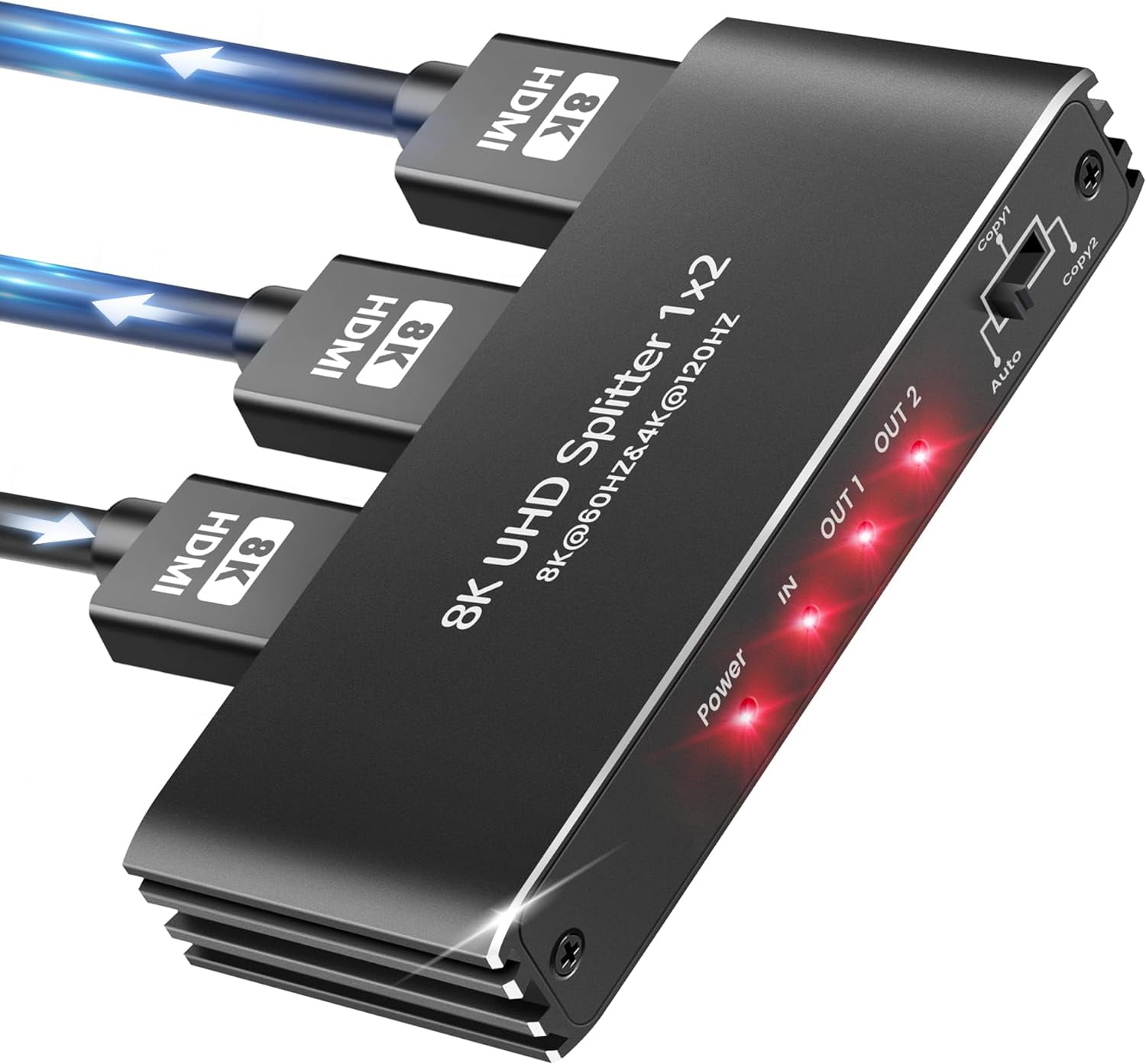 HDMI 2.1 Splitter 8K@60Hz,AUBEAMTO HDMI Splitter 1 in 2 Out 4K@120Hz ...
