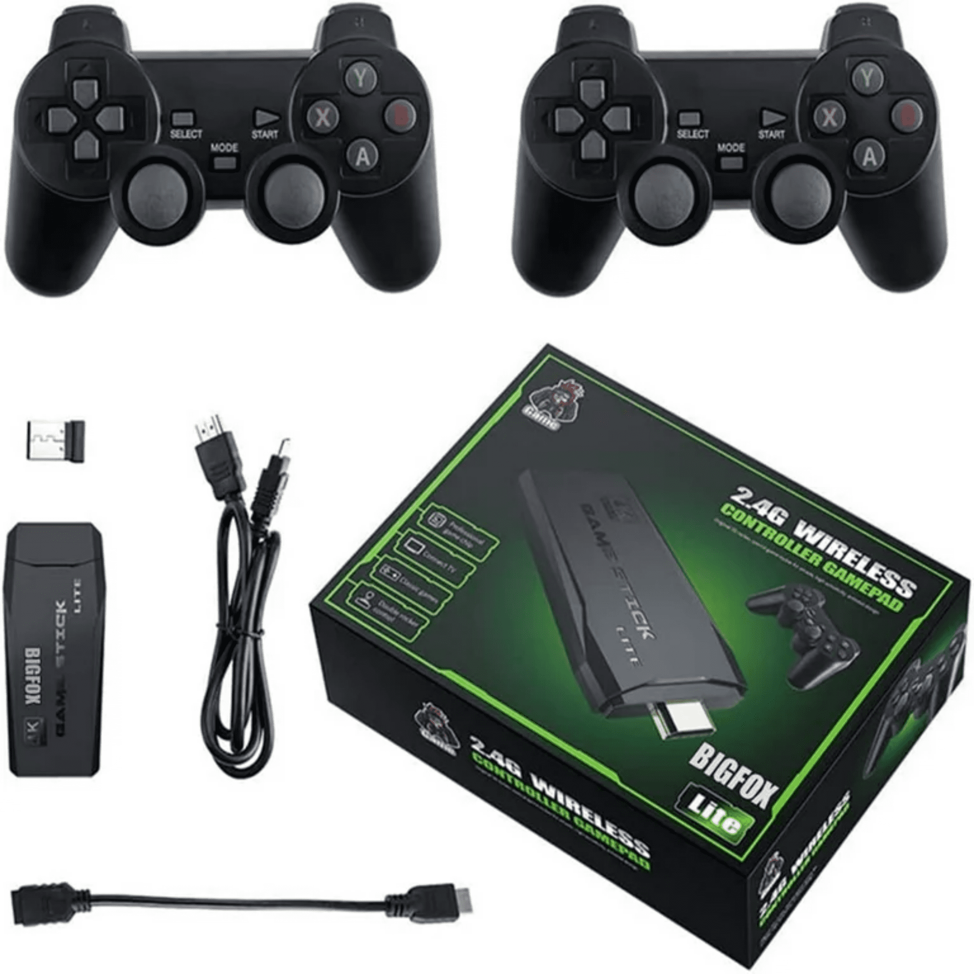HDMI 4K TV Game Stick 64G 20000+ Game Video Game Consoles w/2 Wireless ...