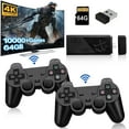 HDMI 4K Retro Game Stick 64G with 20000+ Games, 2 Wireless Controllers ...