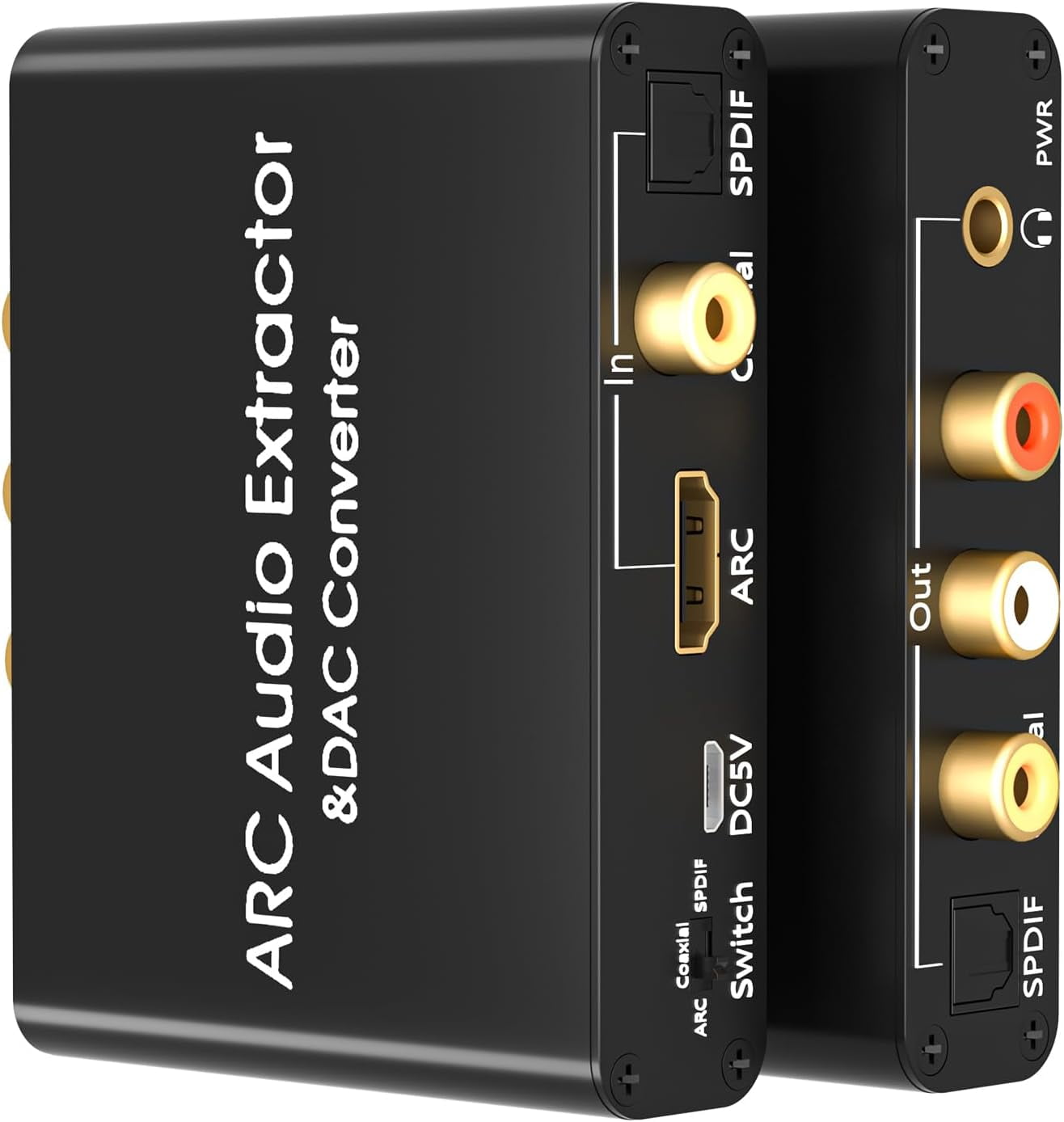 HDMI ARC Adapter,192KHz DAC Audio Converter with HDMI ARC SPDIF/Coaxial ...