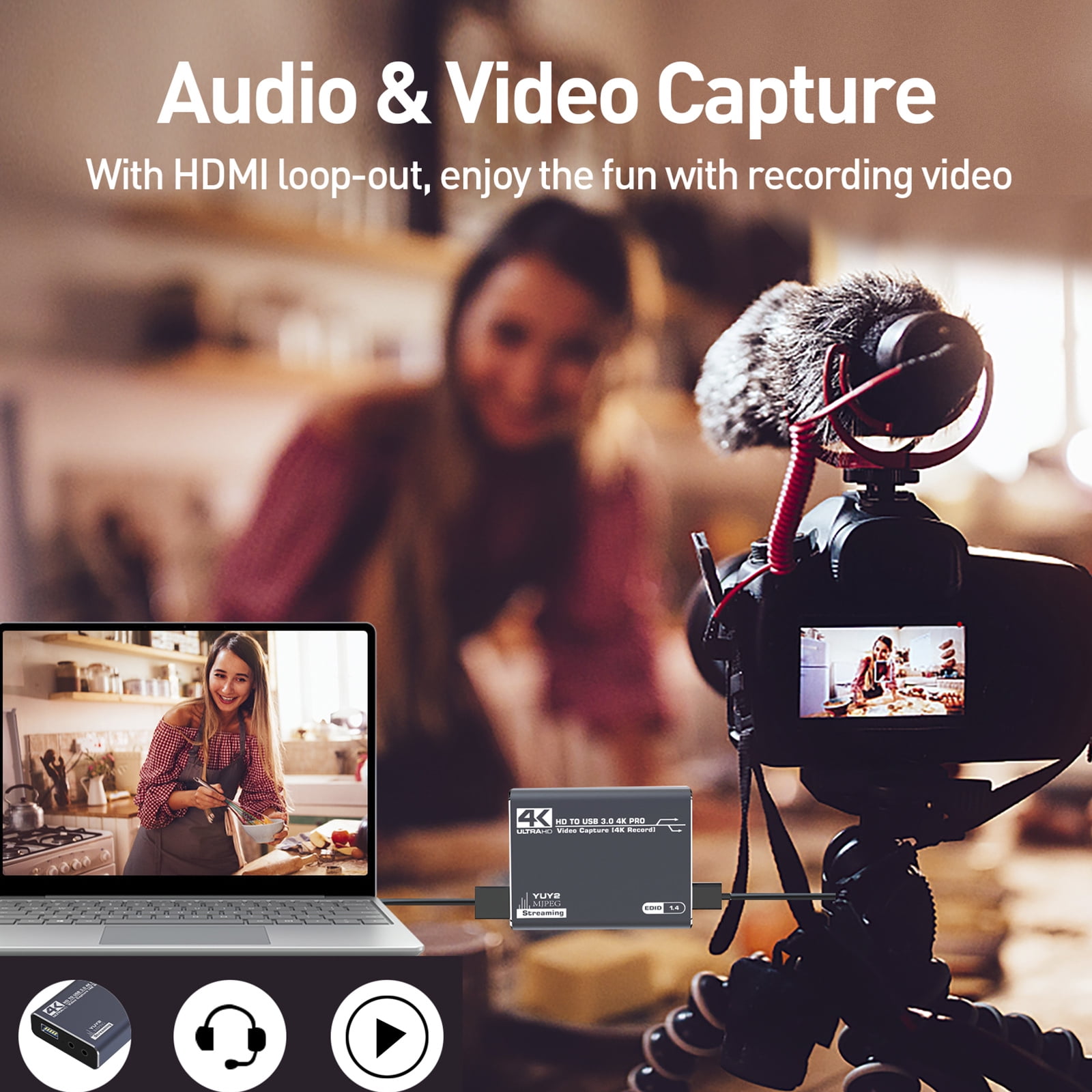 HDMI Acquisition Card 4K Video Live Broadcast PS4 Gaming Set-tTop Box ...