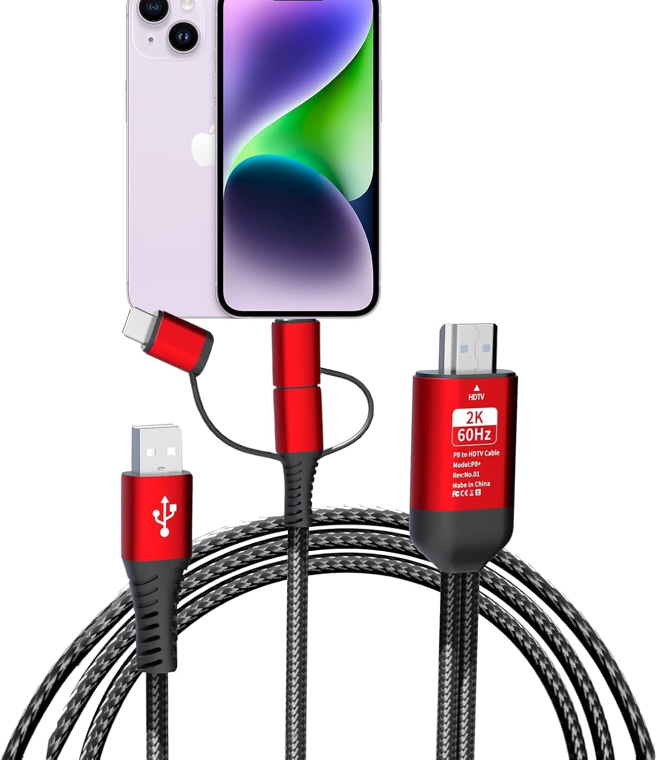 HDMI Adapter for TV Phone to TV Adapter 1080P Digital AV Adapter 3 in 1 ...