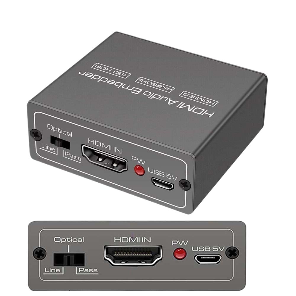 HDMI Audio Embedder Inserter HDMI 2.0 HDMI Audio Mixer HDMI+ Aux Audio ...