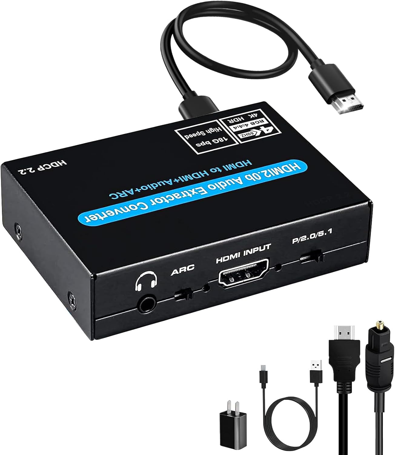 HDMI Audio Extractor,HDMI ARC Adapter,HDMI to Optical 3.5mm AUX RCA ...