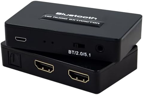 HDMI Bluetooth Audio Extractor Splitter HDMI 2 HD/Spdif/3.5MM Audio ...