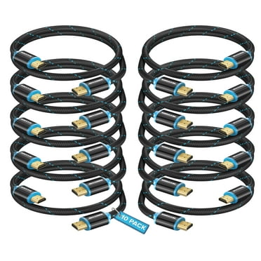 HDMI Cable 4K Ultra HD 2 Foot (5 Pack) Nylon Braided HDMI 2.0 Cable ...