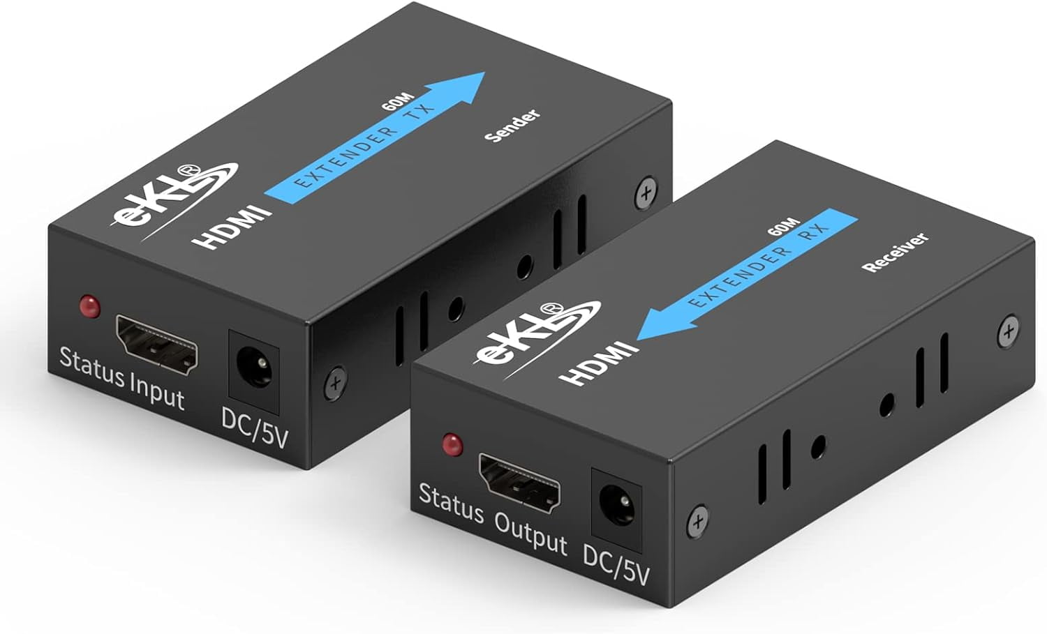 HDMI Extender 1080P@60Hz 196ft/60m Over UTP Cat5e/Cat6 Ethernet Cable ...