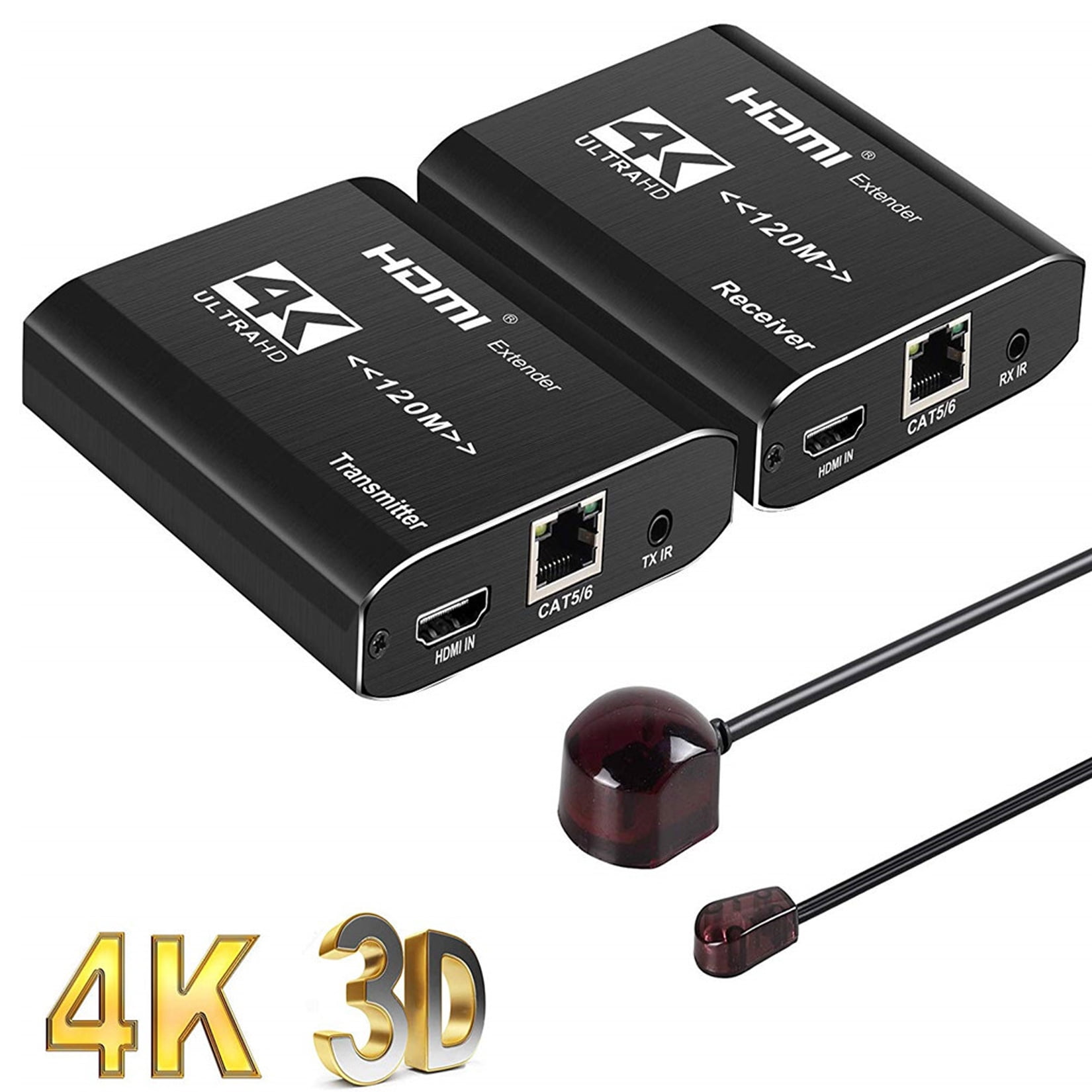 HDMI Extender 394ft/120m Over LAN Single Cat 5e/Cat 6A/Cat 7,HDMI to ...