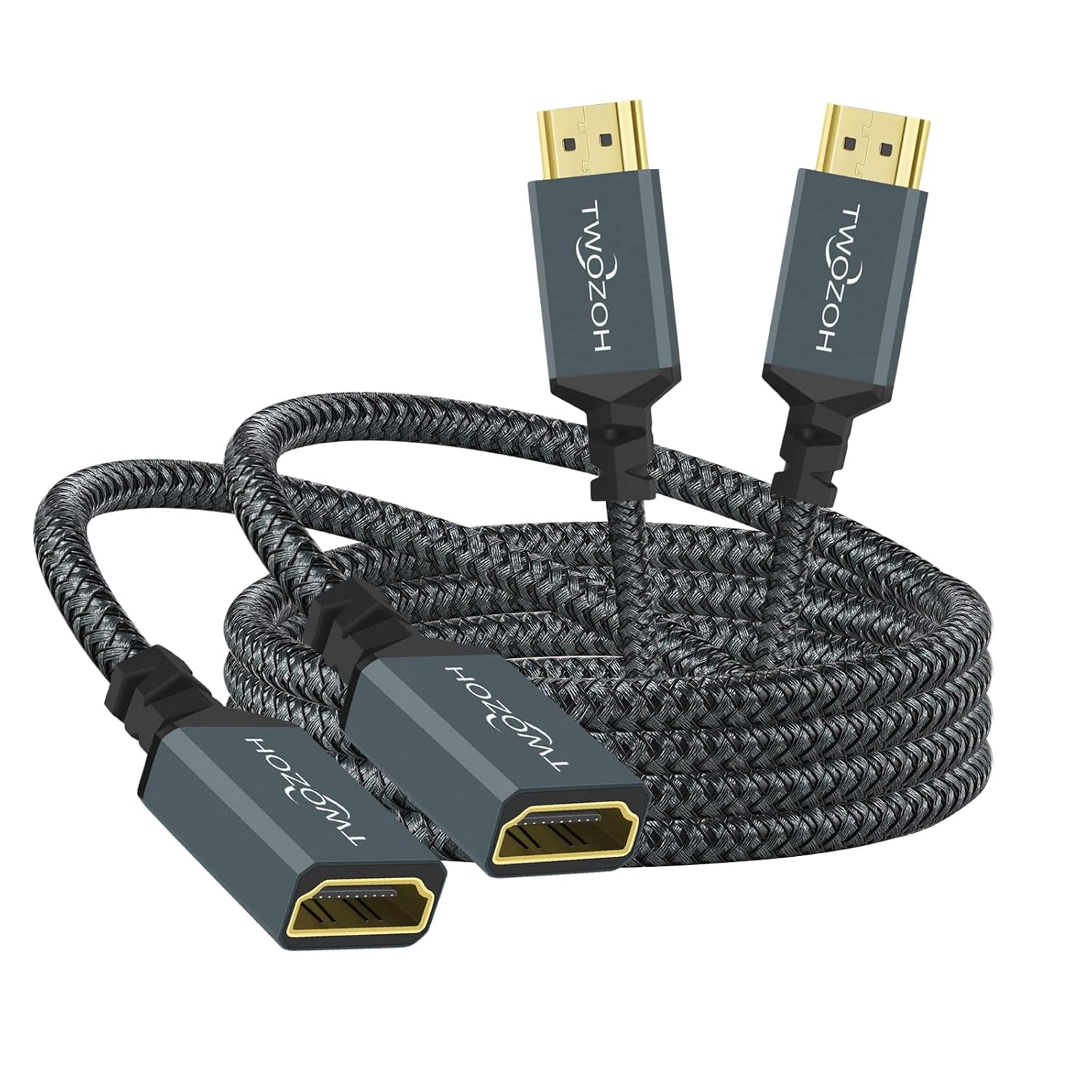 HDMI Extension Cable 1FT 2 Pack, 4K HDMI Extender Male to Female Cord ...