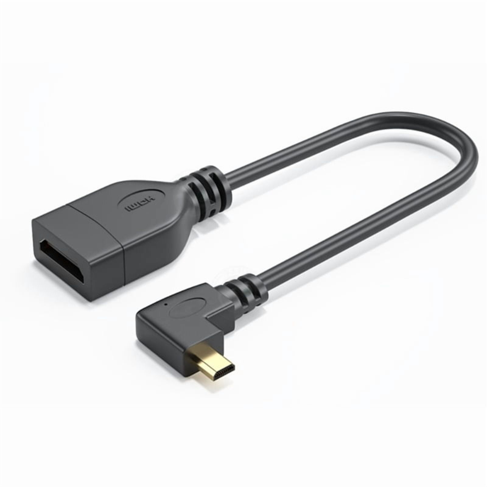 HDMI Female to Micro HDMI Male Cable 4K60Hz, 90Degree Elbow 3840x2160P ...