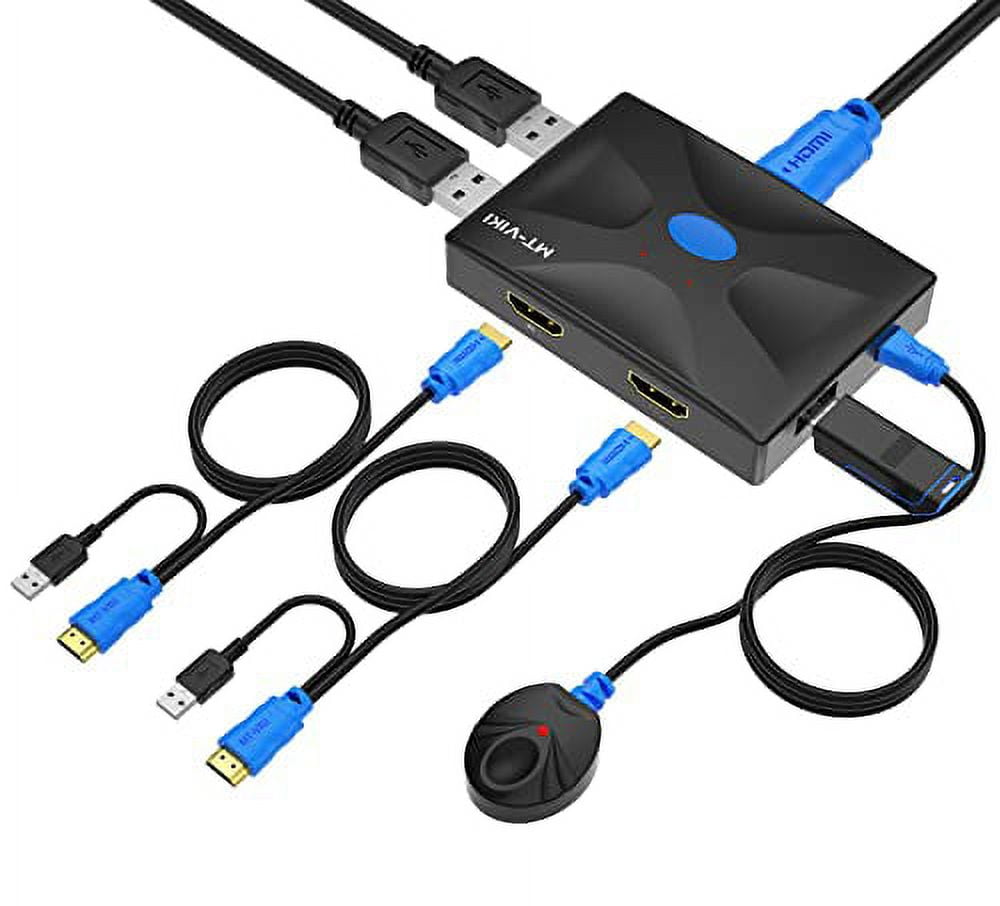 HDMI KVM Switch 2 Port, MT-VIKI 4K@30Hz KVM Switch for 2 Computers ...