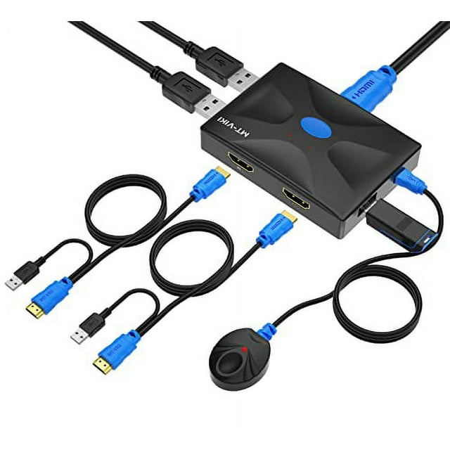 HDMI KVM Switch 2 Port, MT-VIKI 4K@30Hz KVM Switch for 2 Computers ...