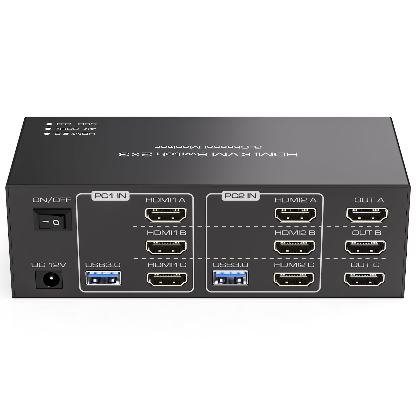 HDMI KVM Switch 3 SSF20 Monitors 2 Computers 4K@60Hz KVM Switches with ...