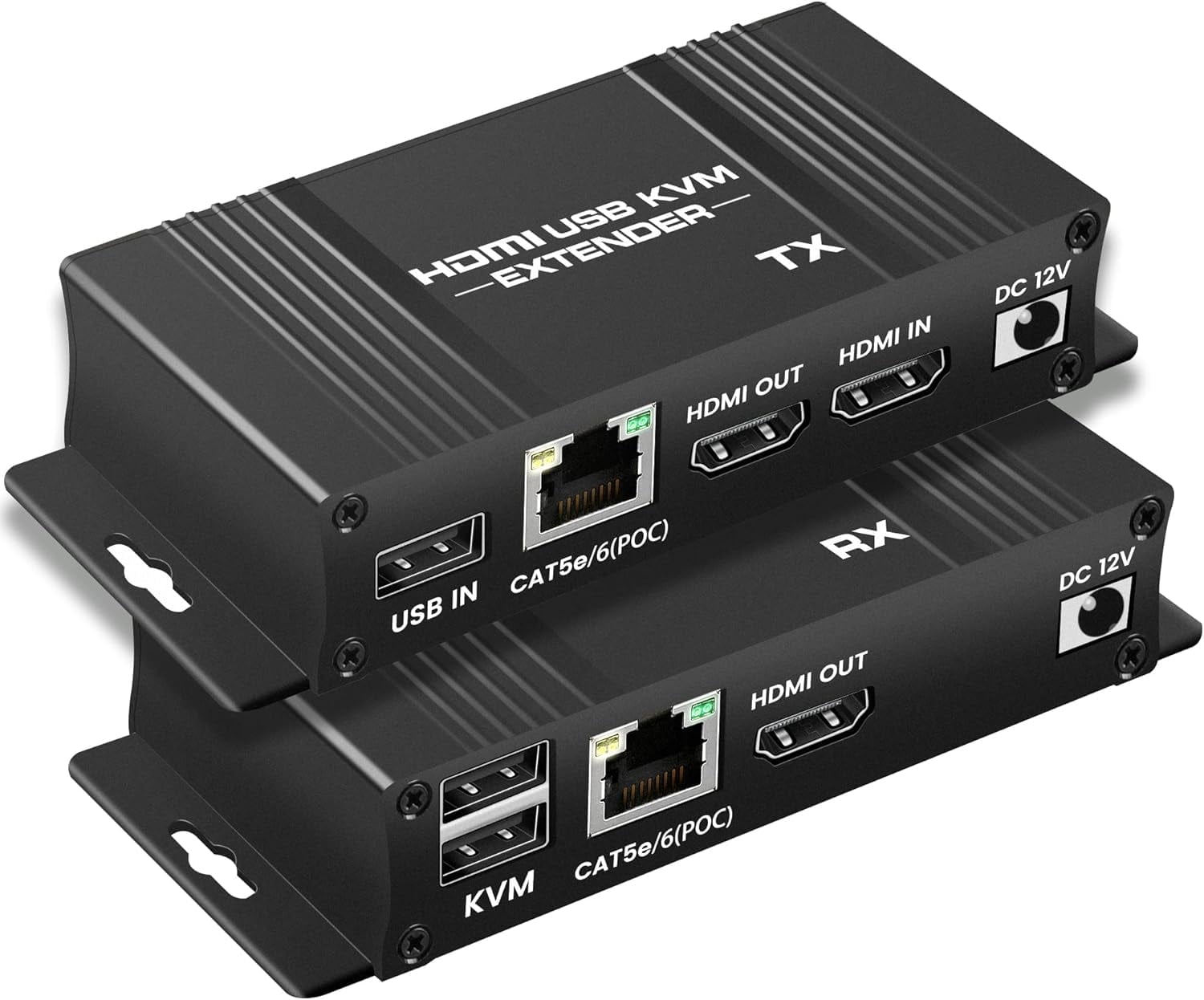 HDMI KVM USB Extender Over Cat 5e/6/7, 1080P HDMI Ethernet Extender ...