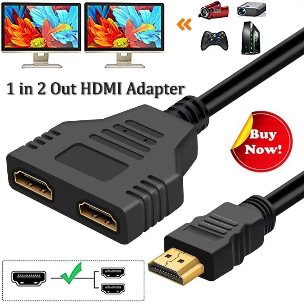 HDMI Male To Dual Female 1 Input 2 out Splitter Adapter Cable 4K For ...