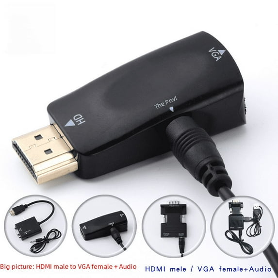 HDMI Male Turnkey VGA Adapter High Definition Line Computer Player ...