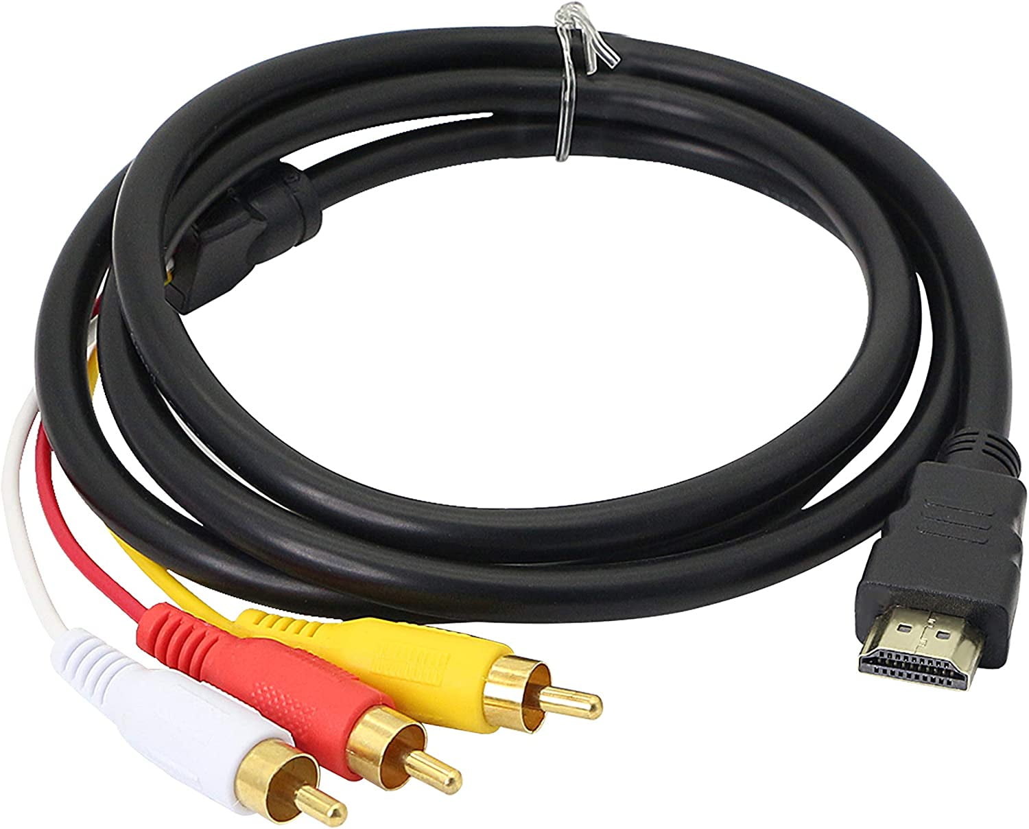 HDMI Male to 3 RCA RGB Male AV Video Audio Adapter Cable For HDTV DVD ...