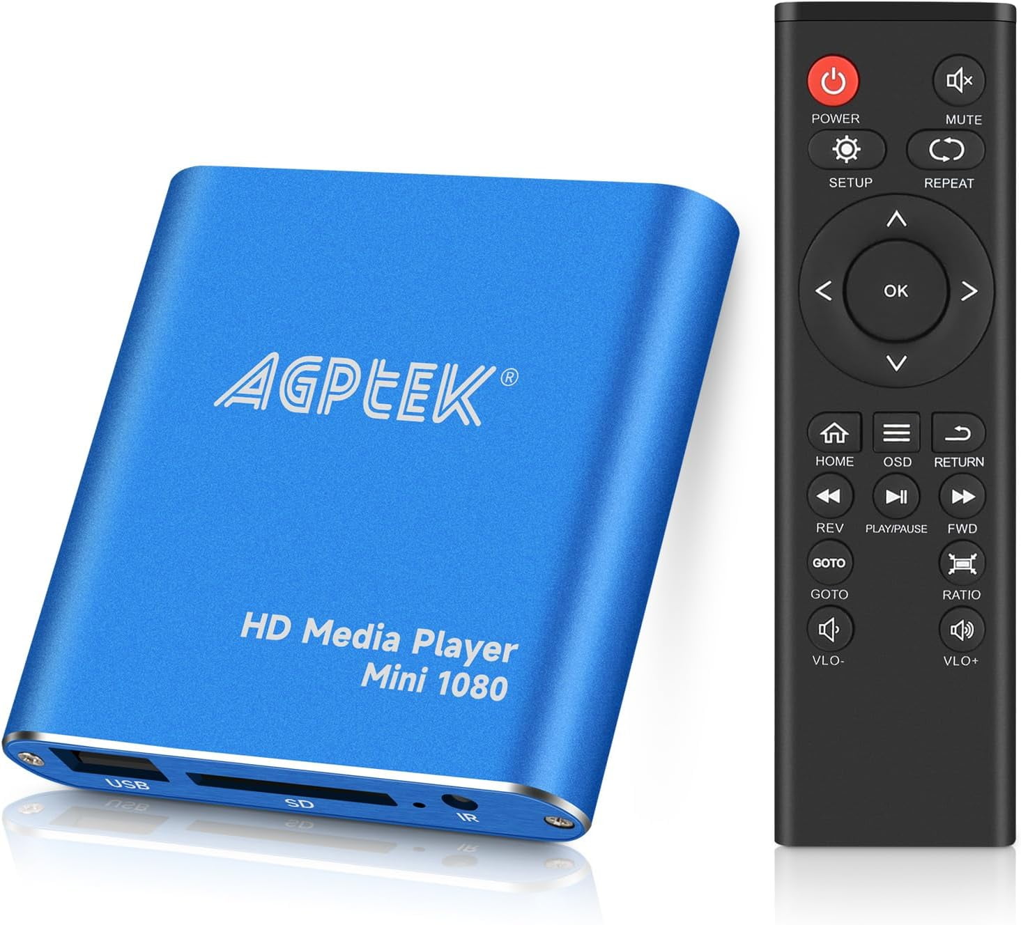 HDMI Media Player, Blue Mini 1080p Full-HD Ultra HDMI MP4 Player for ...
