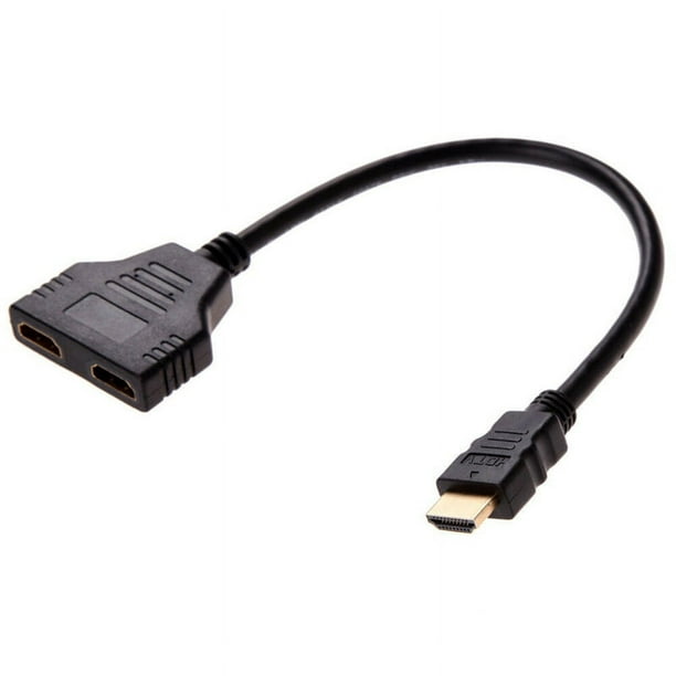 HDMI Port Male To Female 1 Input 2 Output Splitter Cable Adapter ...