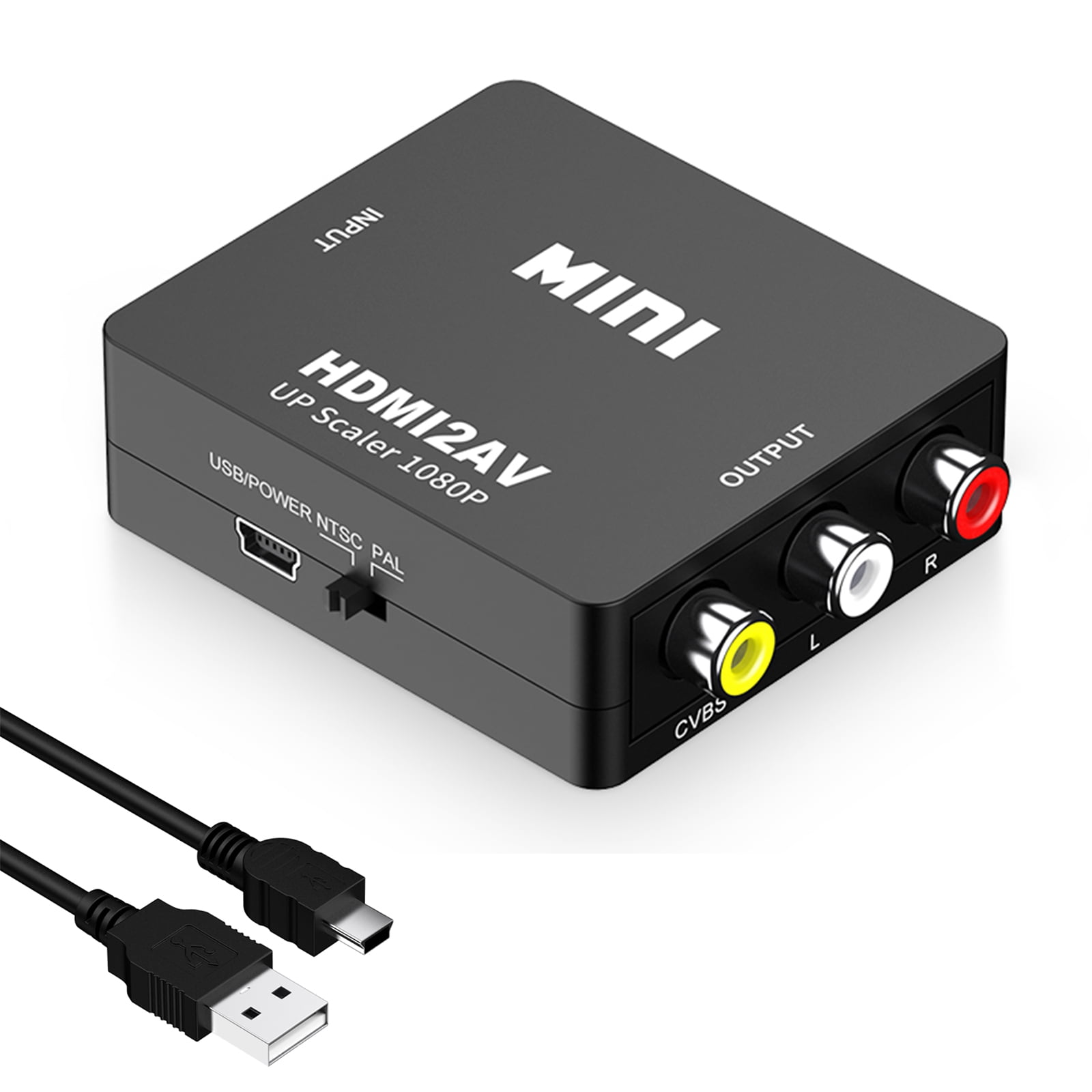 HDMI to RCA, 1080p HDMI to AV 3RCA CVBs Composite Video Audio Converter ...