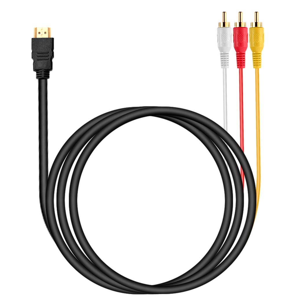 HDMI to RCA Cable,HDMI Male to 3RCA AV Composite Male M/M Connector Adapter Cable Transmitter ...