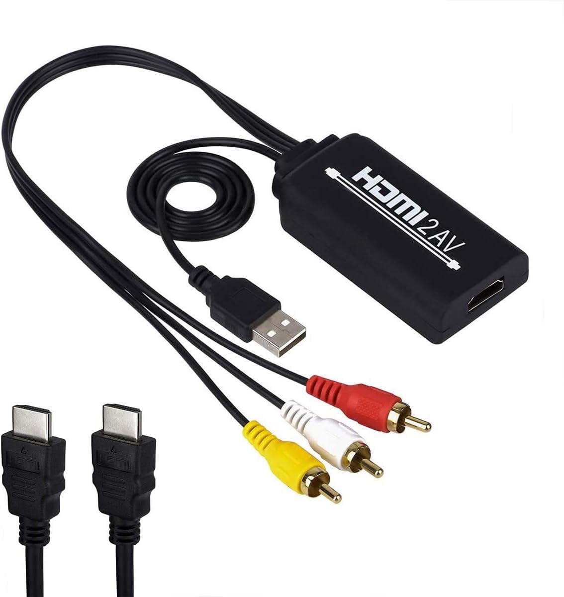 HDMI to RCA, HDMI to RCA Converter Cable, 1080P HDMI Converter to AV ...