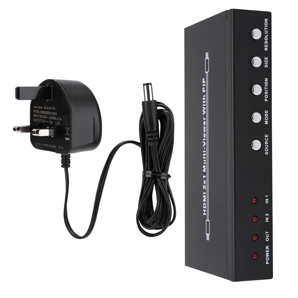 HDMI Seamless Switcher 2 In 1 Out HDMI 2x1 Dual Screen Splitter PIP ...