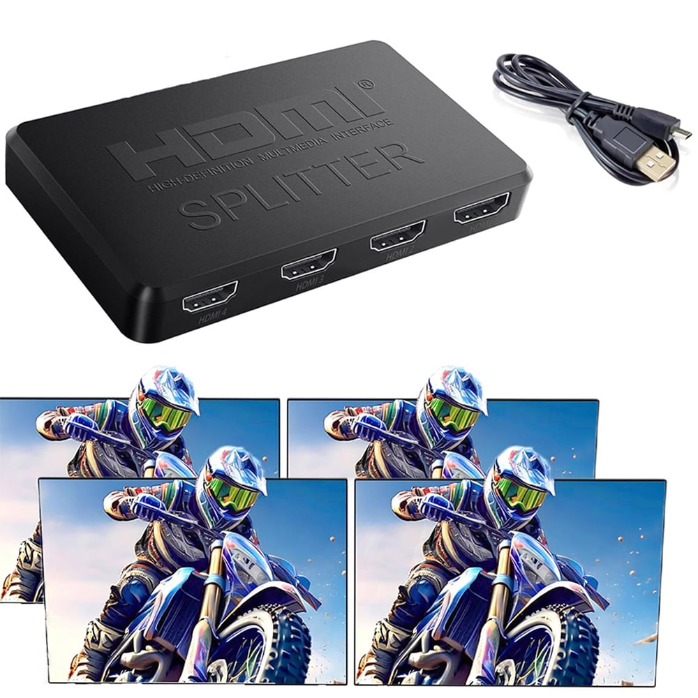 HDMI Splitter 1 in 4 Out with Audio Sync, 4K HDMI Splitter, Not for ...