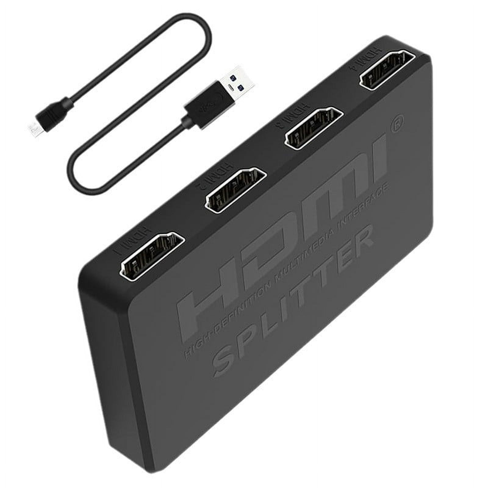 HDMI Splitter 1 in 4 Out, 4K 3D 1080P HDMI Splitter 1 to 2 for Dual ...