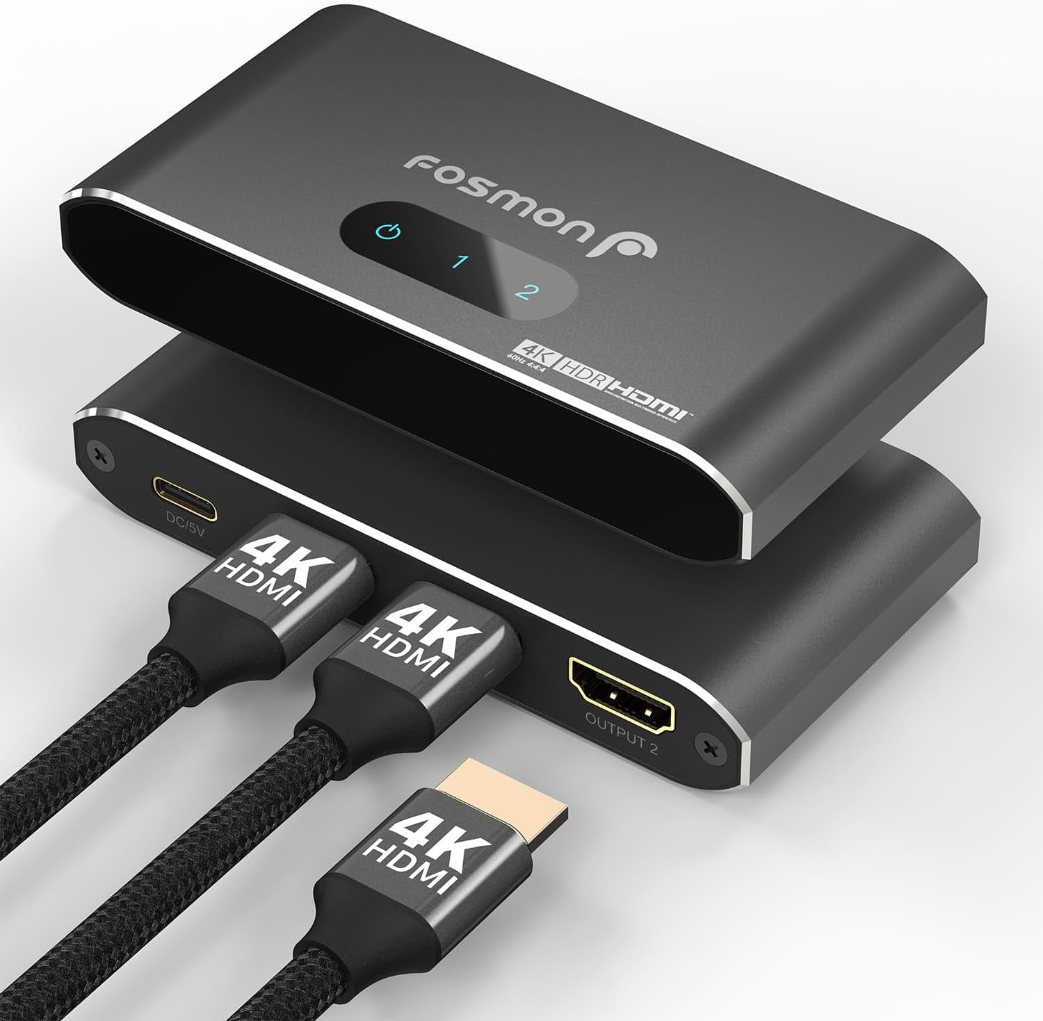 HDMI Splitter 1 in 2 Out (4K@60Hz) 2 Port HDMI Splitter for Dual ...