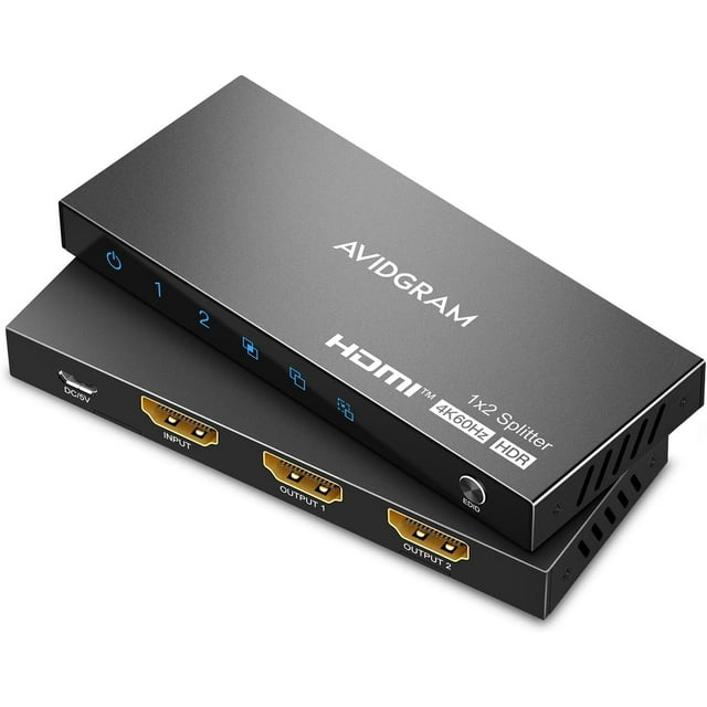HDMI Splitter 1 in 2 Out 4K 60Hz 4:4:4, HDMI 2 Port Splitter with Copy ...