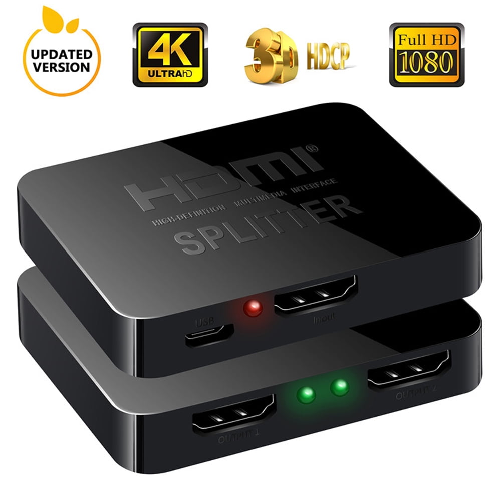HDMI Splitter 4K@60Hz, HDMI Splitter 1 in 2 Out, HDMI Splitter for Dual Monitors Only Duplicate ...