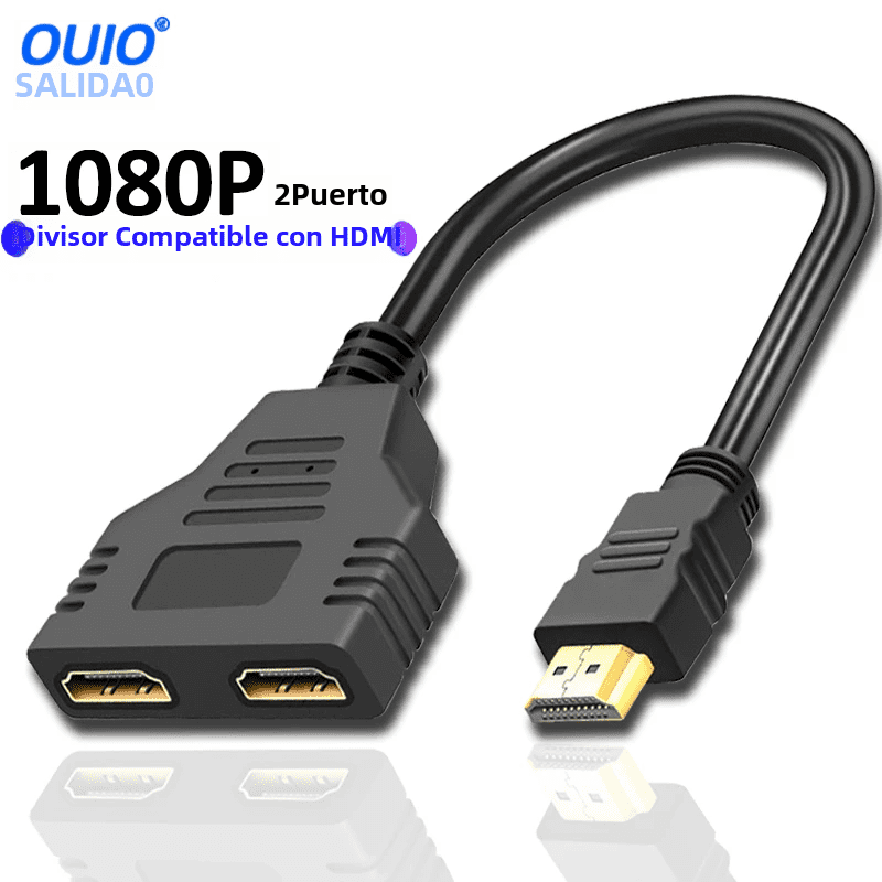 HDMI Splitter Cable 1080P 2 Port Dual Output Cable Adapter for LCD TV ...