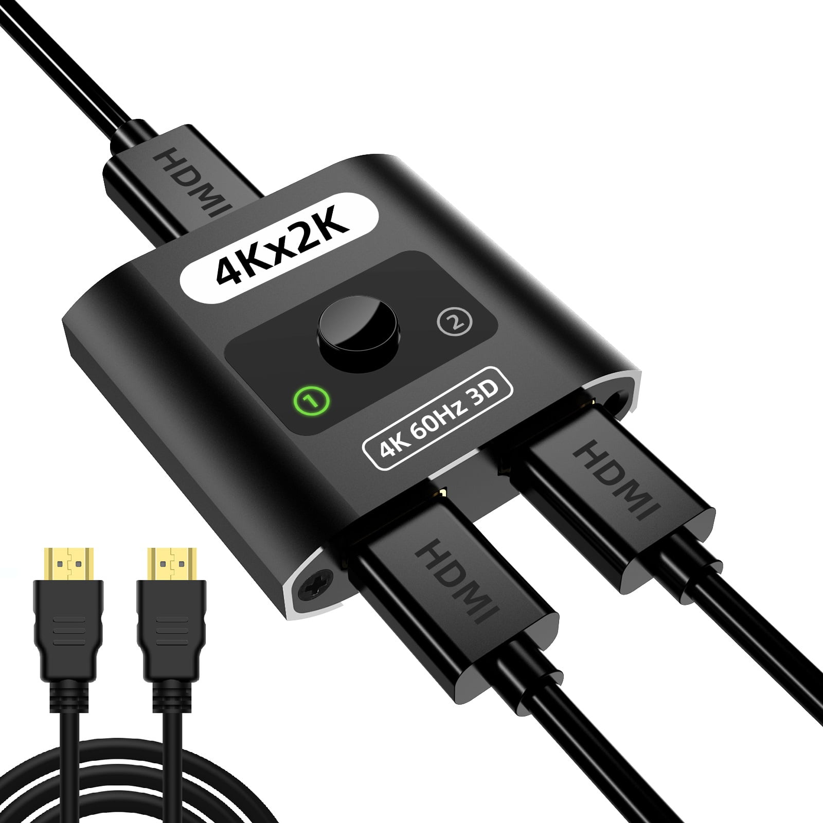 HDMI Switch 1 in 2 out , 2 in 1 out HDMI Selector 4 K 60 hz,No External Power Needed , Steadily ...