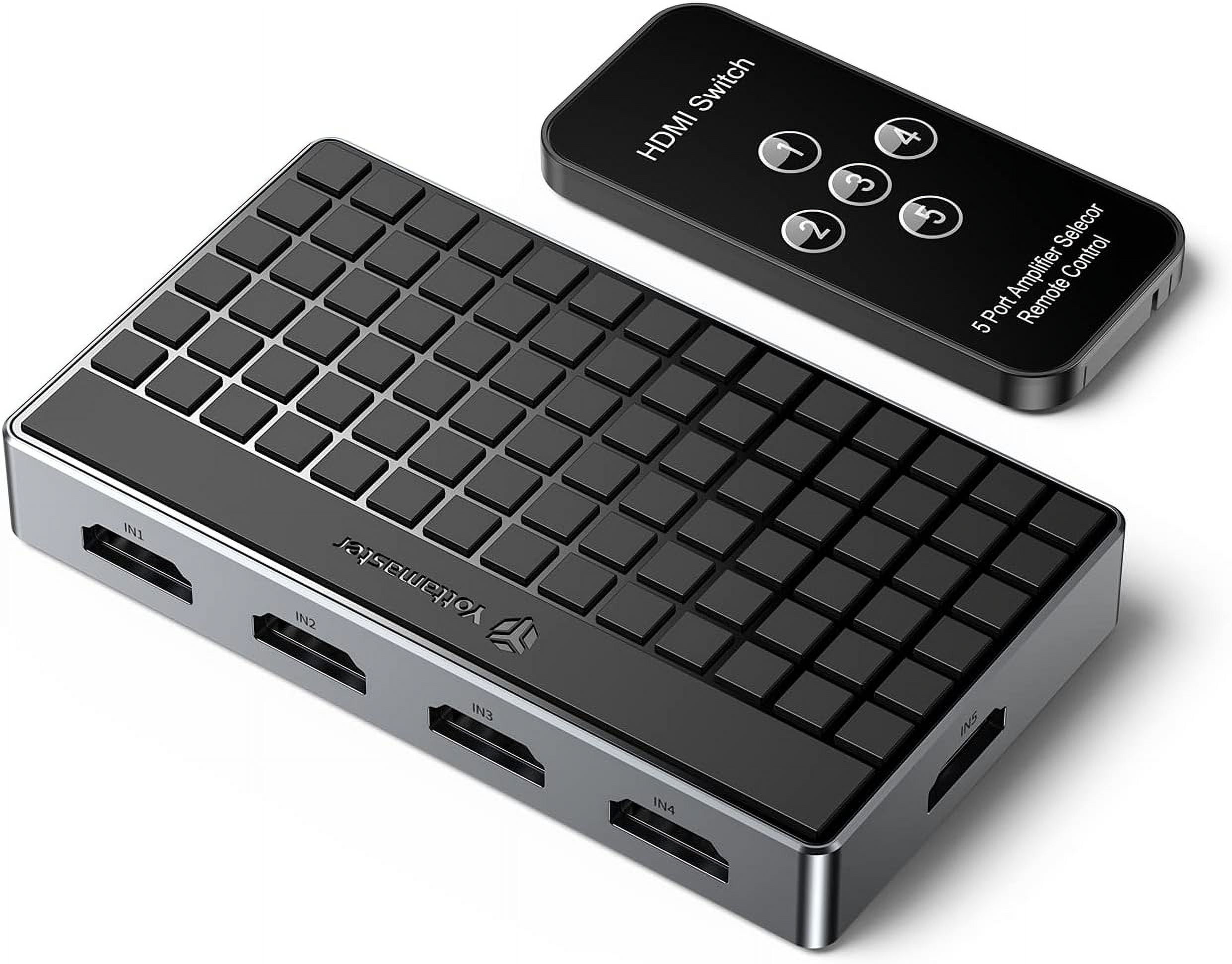 HDMI Switch 4K HDMI Selector, 4K 60Hz HDMI Switcher Splitter 5 in 1 Out ...