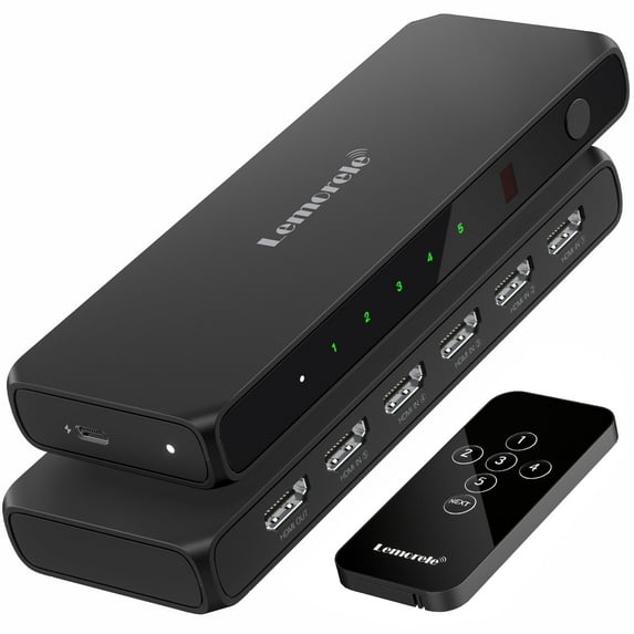 HDMI Switch,4K UHD HDMI Splitter,Lemorele 5 in 1 Out 4K UHD HDMI ...