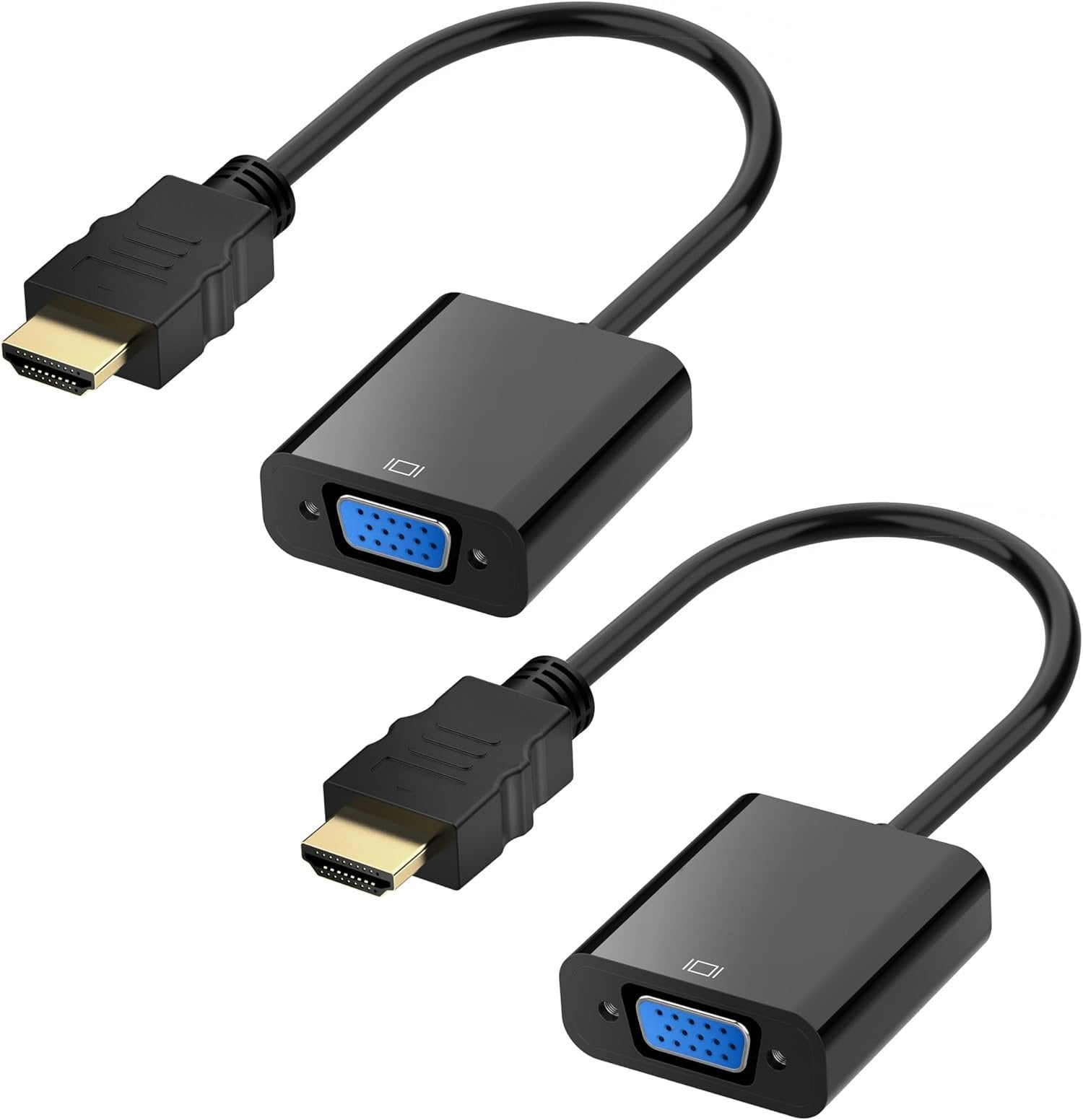 HDMI to VGA, 2 Pack, -Directional -Plated HDMI to VGA Adapter (Male to ...