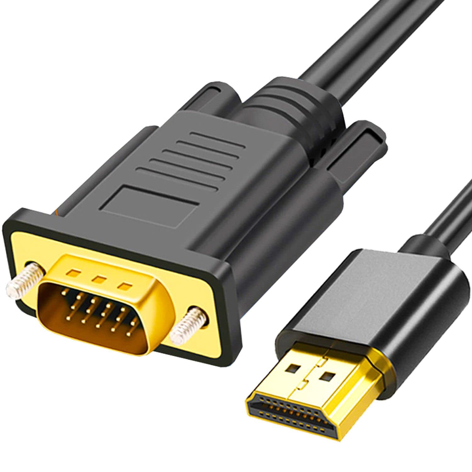 HDMI to VGA Cable, 6Ft Gold-Plated 1080P@60Hz Uni-Directional HDMI ...