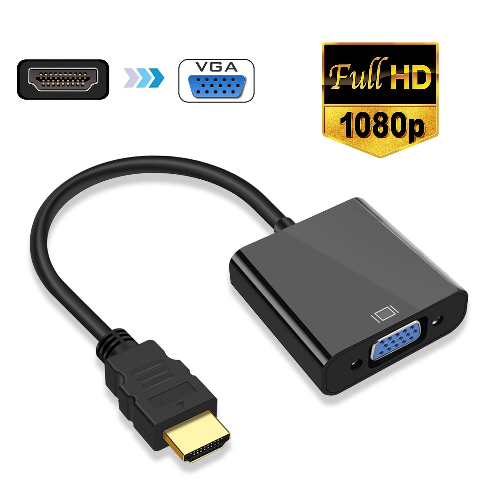 HDMI to VGA, Gold-Plated HDMI to VGA Adapter (Male to Female ...