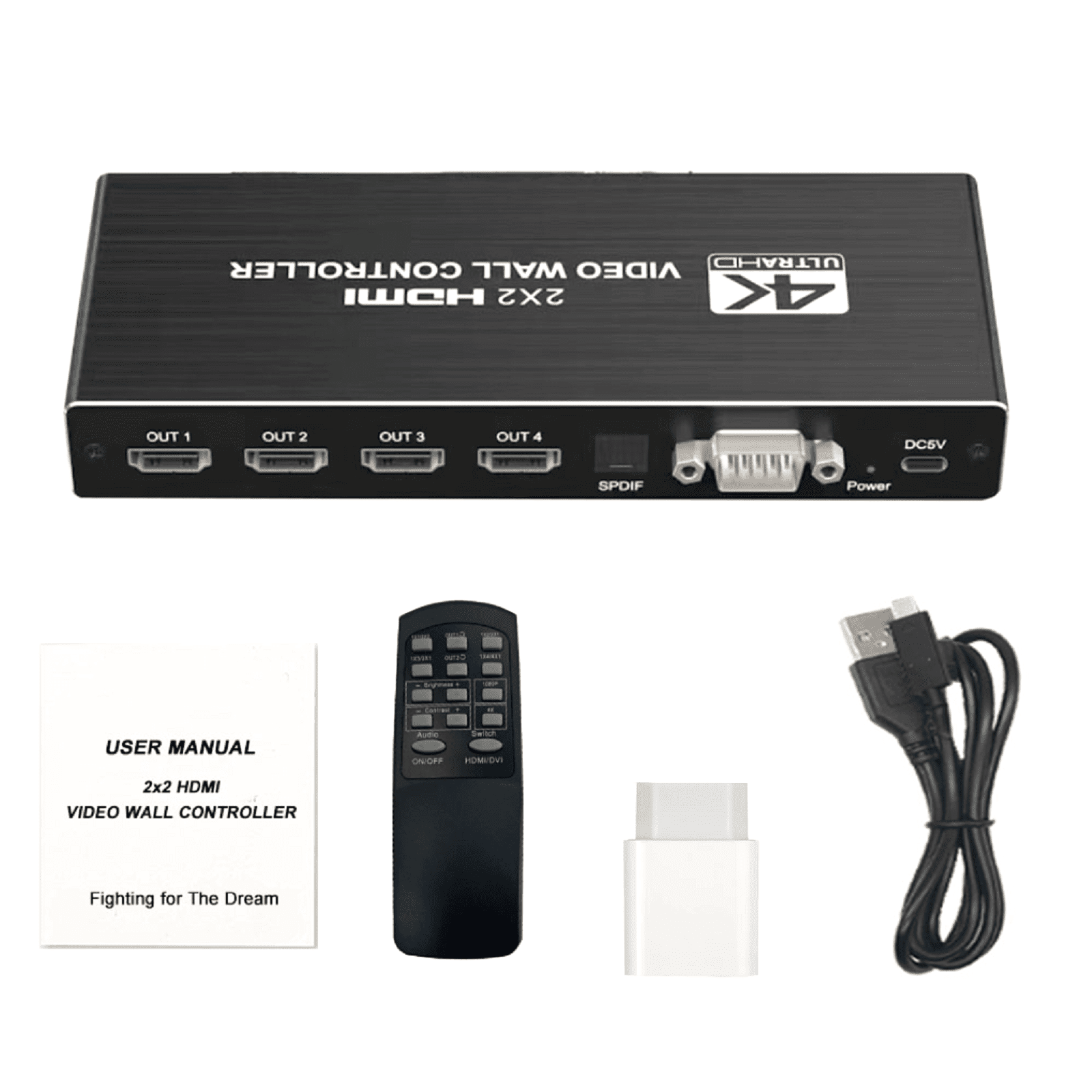 HDMI Video Wall Controller 4K Matrix HDMI DVI Signal Processor 1X2 1X4 ...