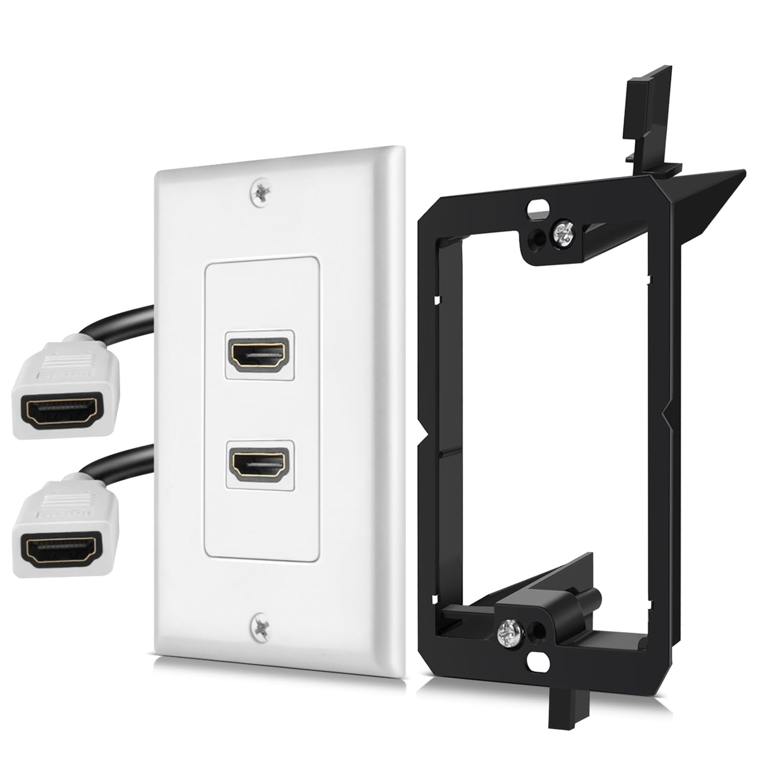 TNP HDMI Wall Plate - 2 Port HDMI Faceplate Mount Panel with Low ...