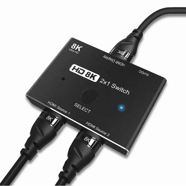 XIBUZZ HDTV Roku HDMI Splitter 2.0 Switch 2x1, 8K@60Hz 4K@120Hz Dual ...