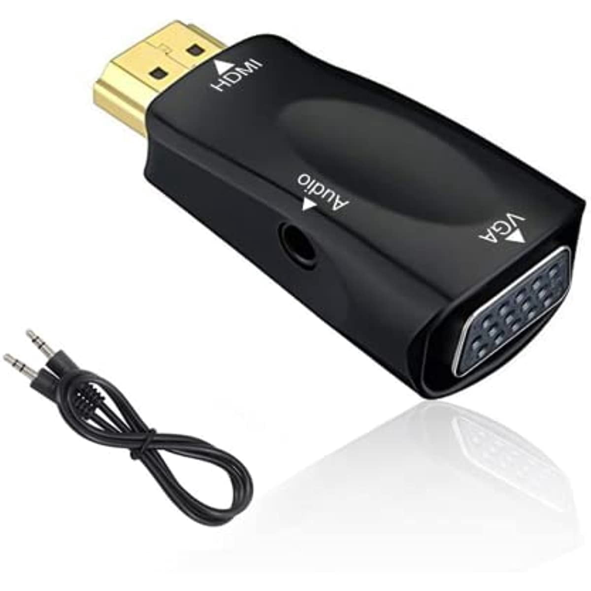 HDMI to VGA Adapter Converter with 3.5mm Audio Jack Cable 1080P HDMI to ...