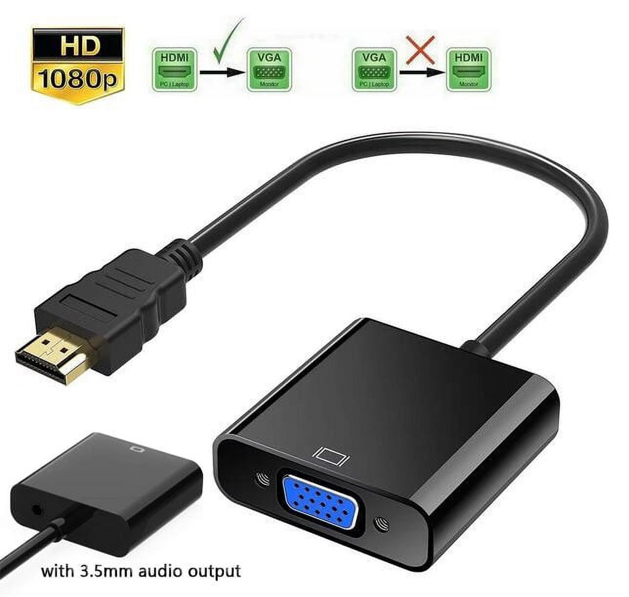 HDMI to VGA Adapter with Audio, Black, 1 Pack，Compatible with ...