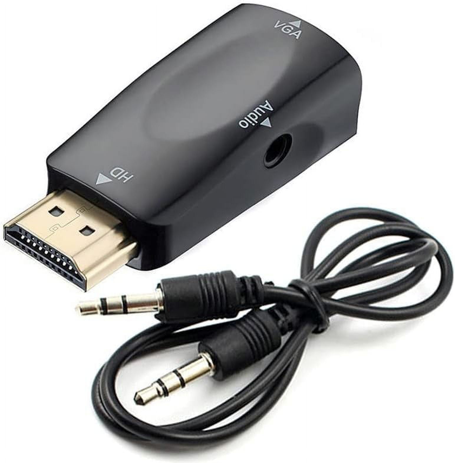 HDMI to VGA Converter, Audio Cable 1080P 60Hz HDMI Male VGA Female ...