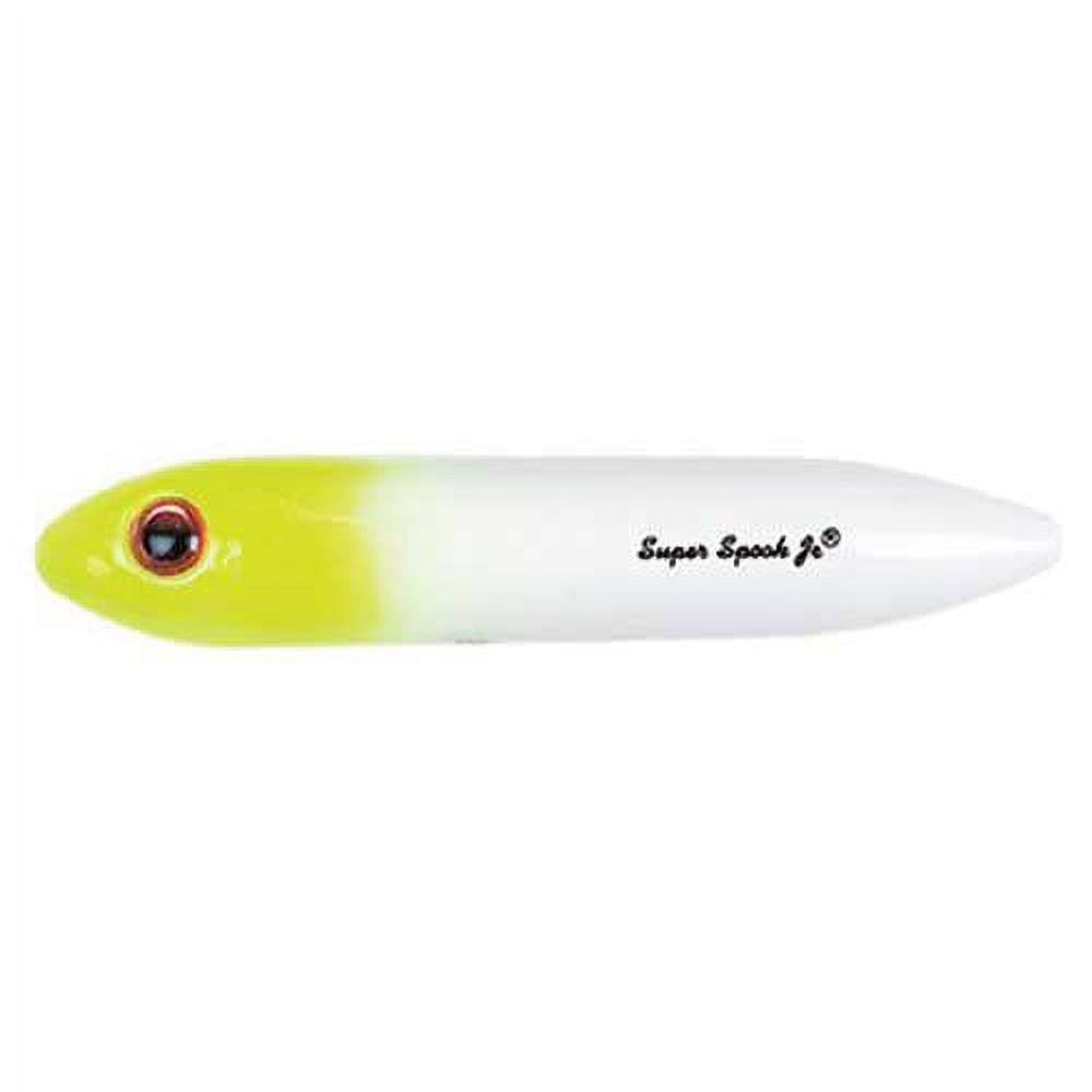 Heddon Super Spook Jr, 3.5'' White/Chartreuse Head - Walmart.com